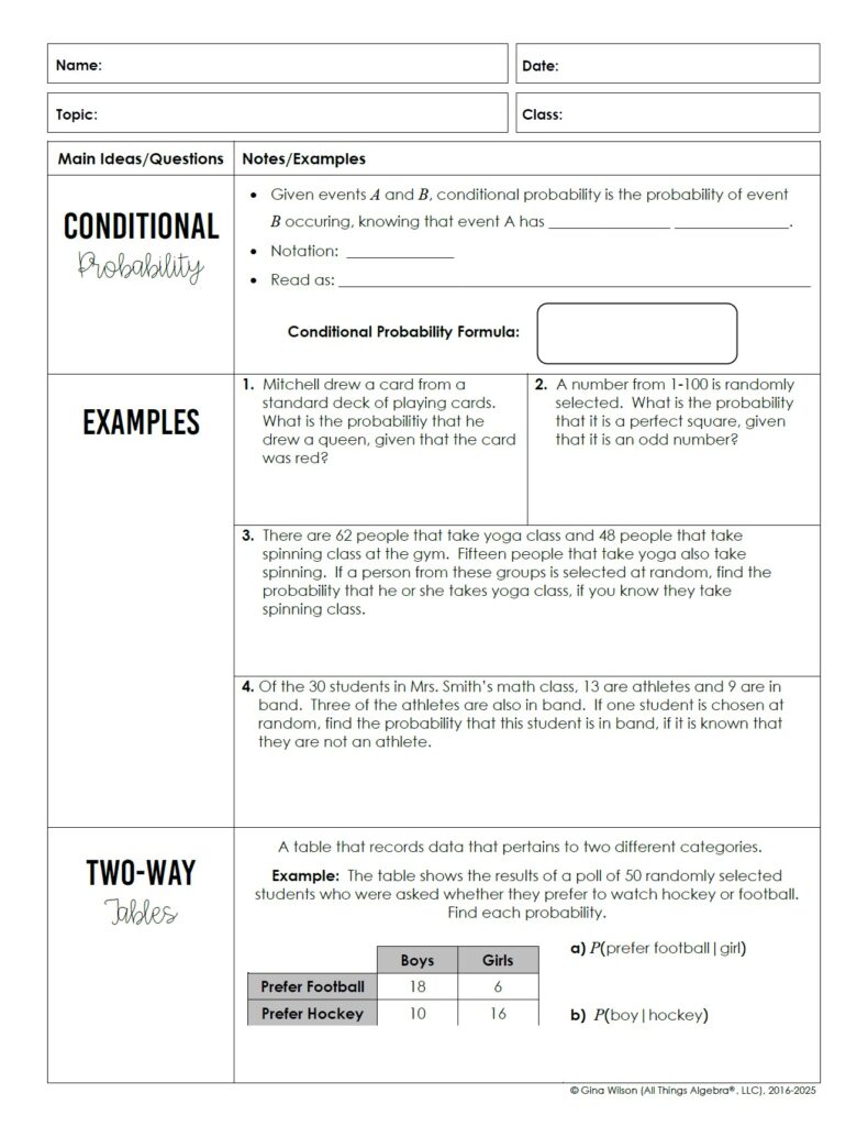 Algebra 2 Unit 11: Probability and Statistics - All Things Algebra®