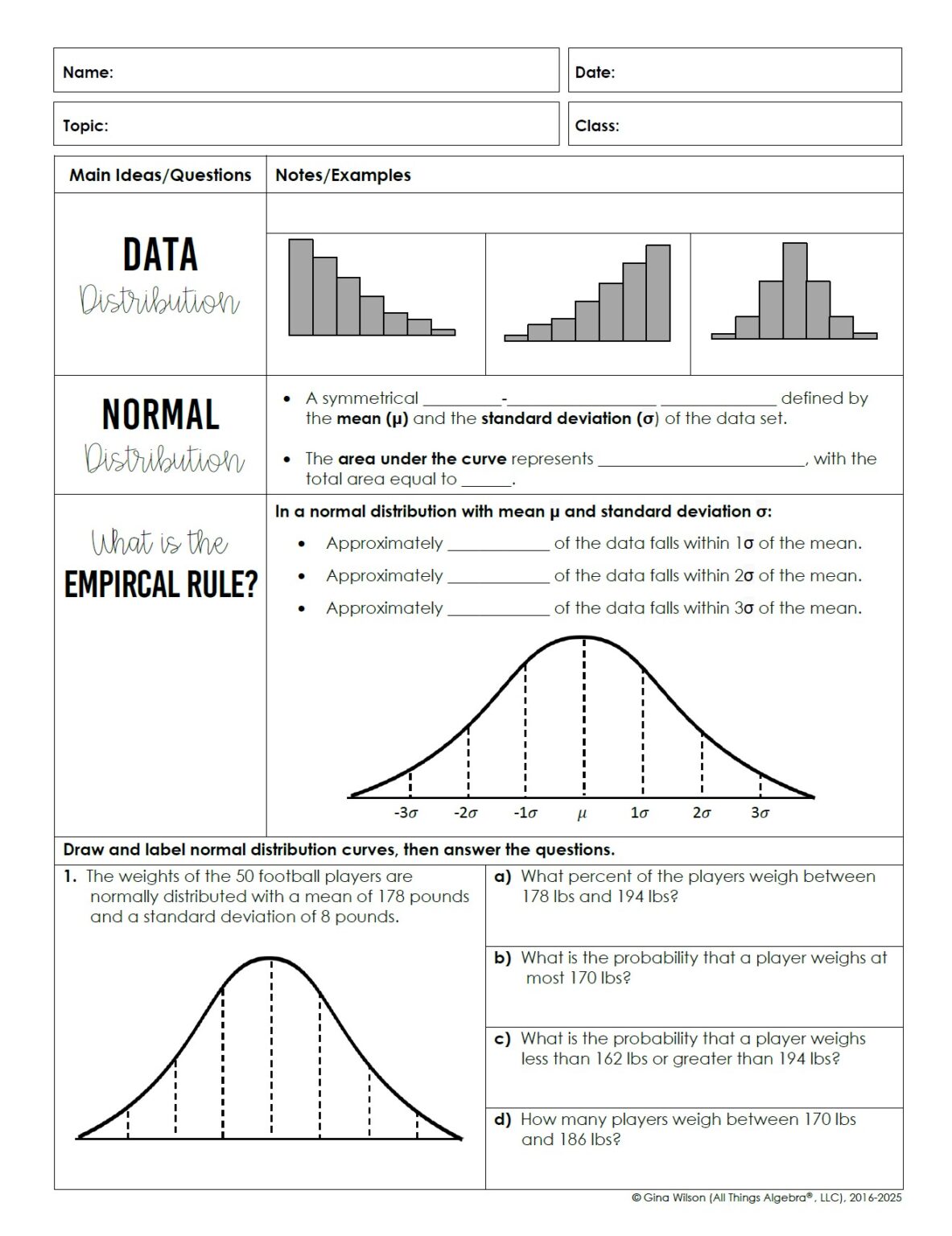 Algebra 2 Unit 11: Probability and Statistics - All Things Algebra®