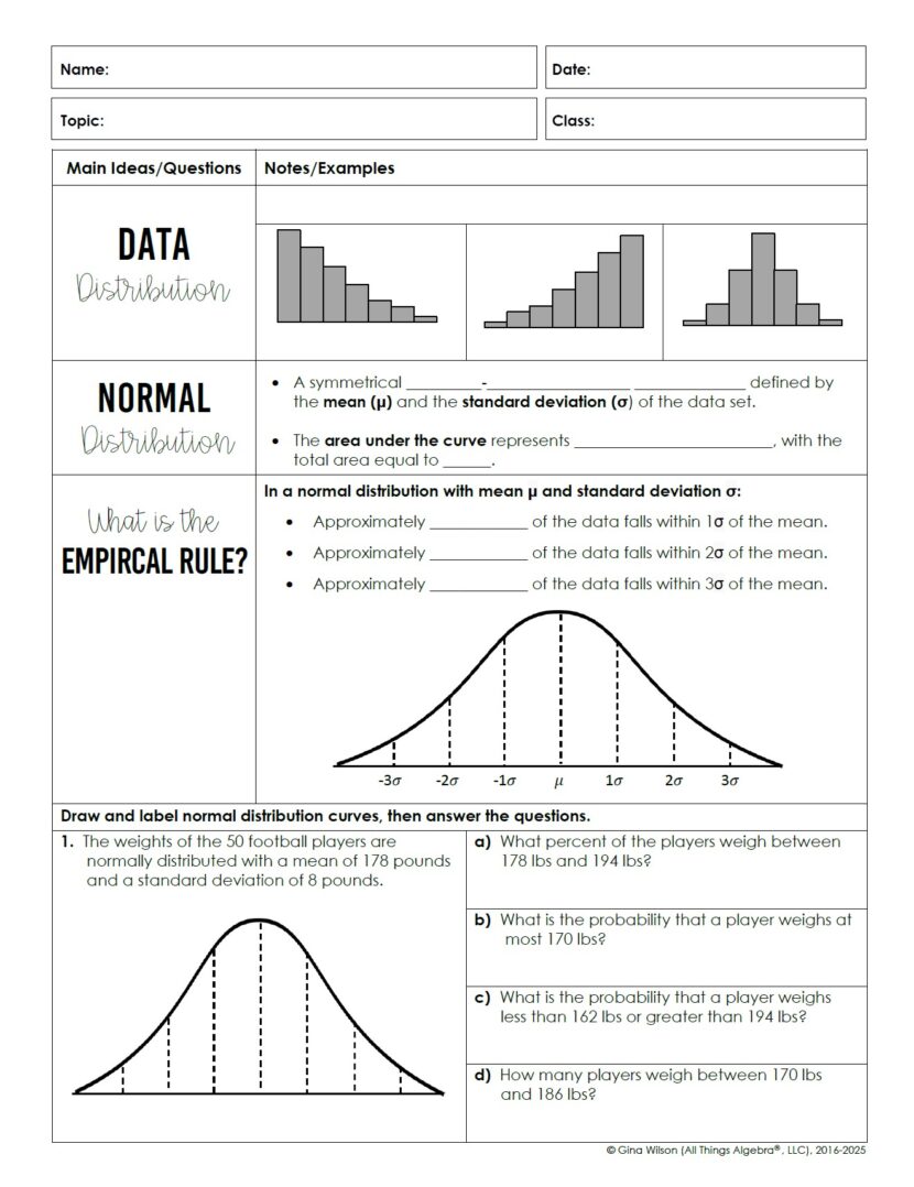 Algebra 2 Unit 11: Probability and Statistics - All Things Algebra®