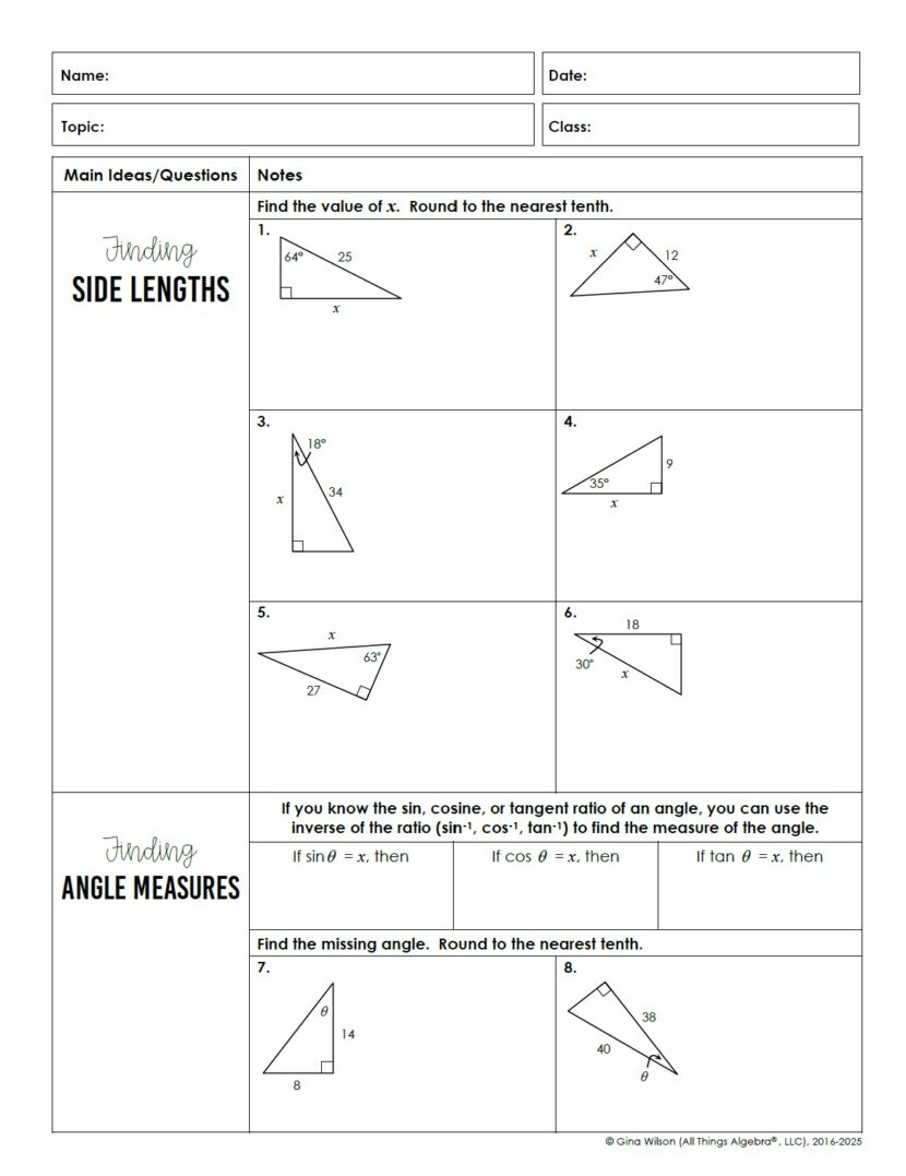 Algebra 2 Unit 12: Trigonometry - All Things Algebra®
