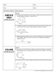 Math 7 Unit 7: Measurement, Area & Volume - All Things Algebra®