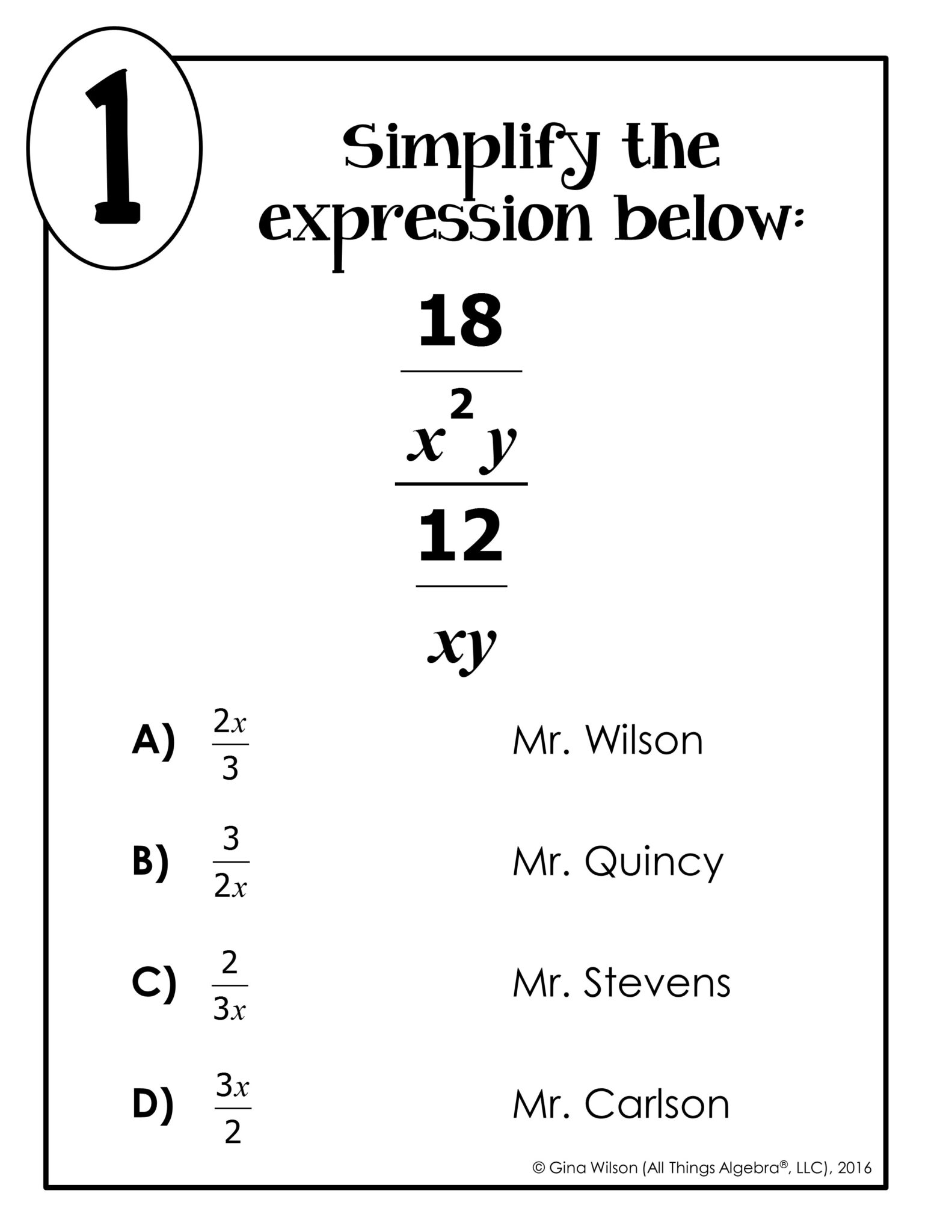 Complex Fractions Math Lib Activity All Things Algebra® 6215