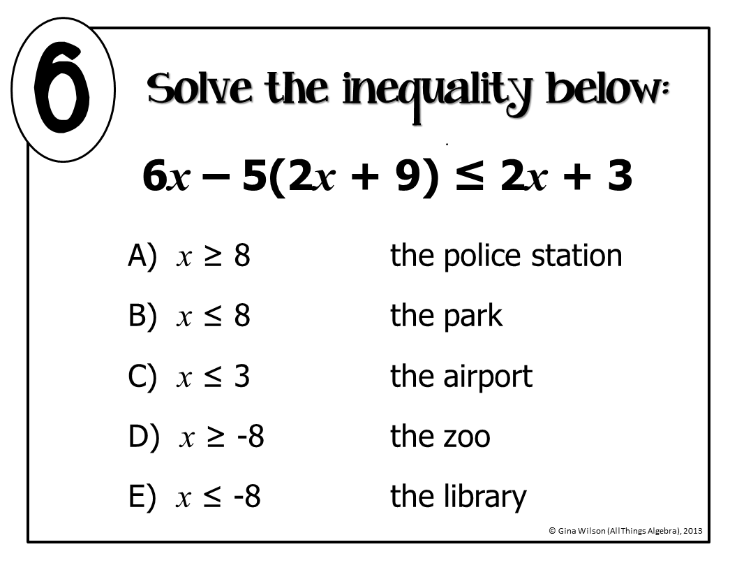 Multi Step Inequalities Math Lib Activity All Things Algebra Multi Step Inequalities Math Lib Activity All Things Algebra