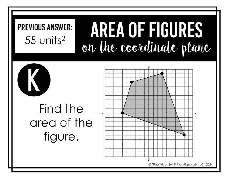 Area of Figures on the Coordinate Plane Scavenger Hunt (with Pythag ...