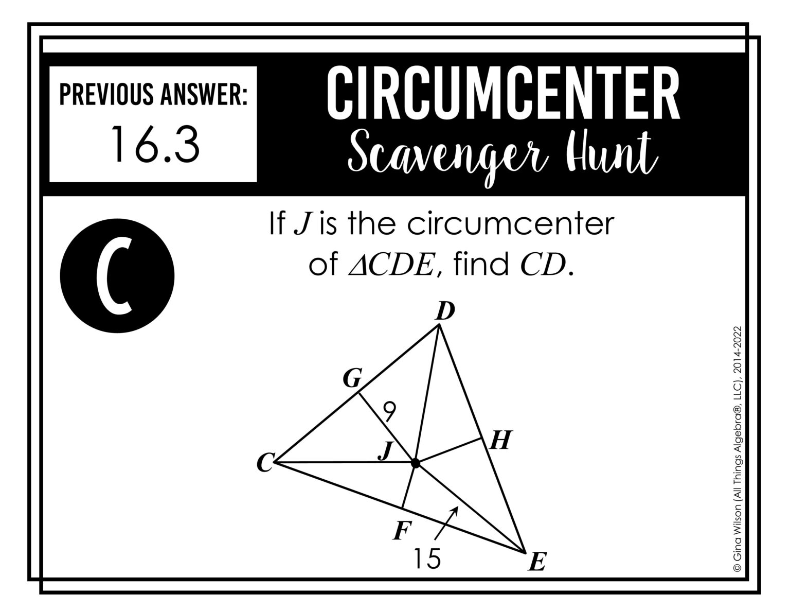 Centers of Triangles: Circumcenter Scavenger Hunt - All Things Algebra®