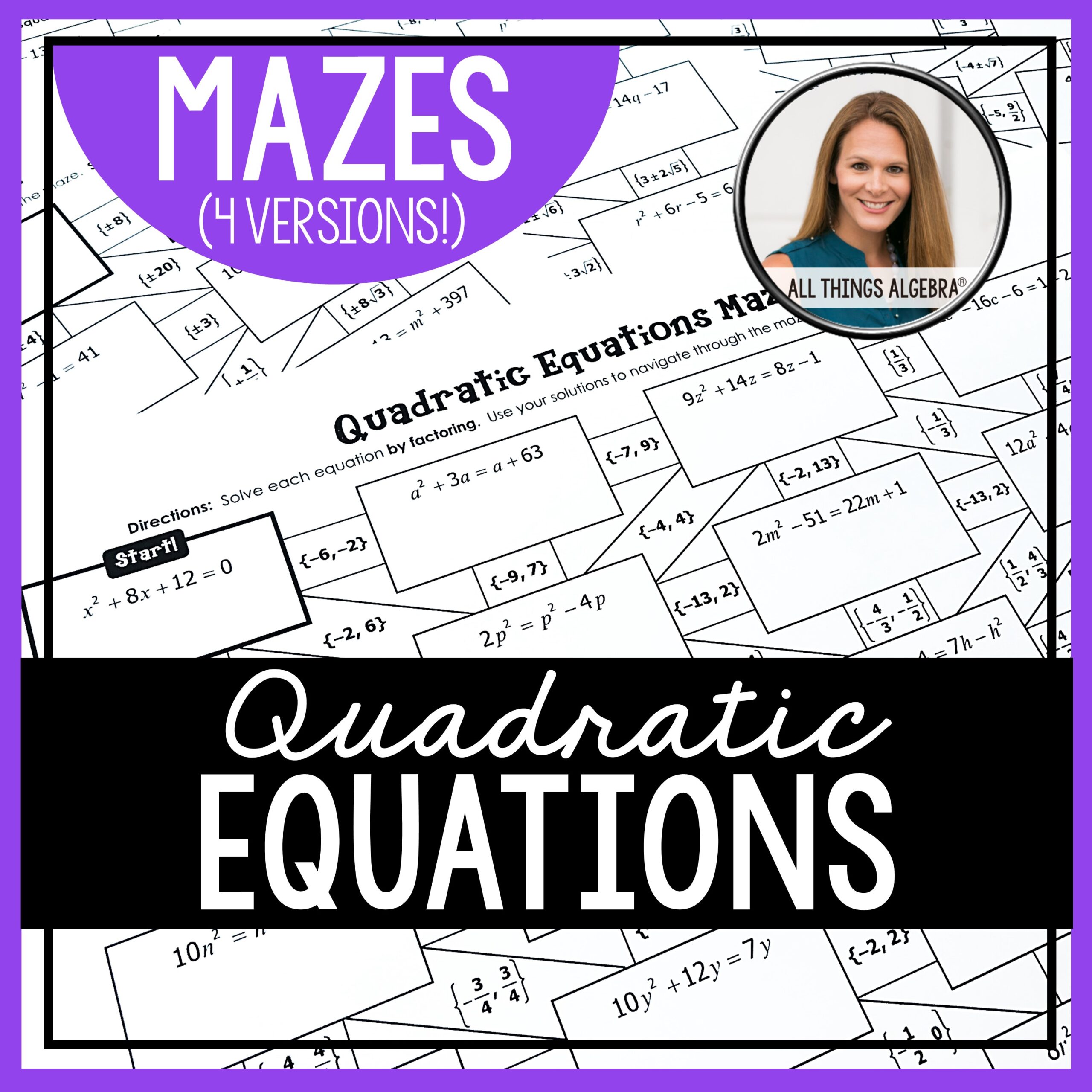 Quadratic Equation Mazes Rational Irrational Solutions Only All