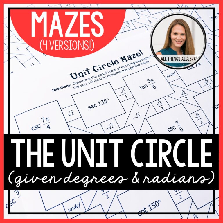 Unit Circle Mazes - All Things Algebra®