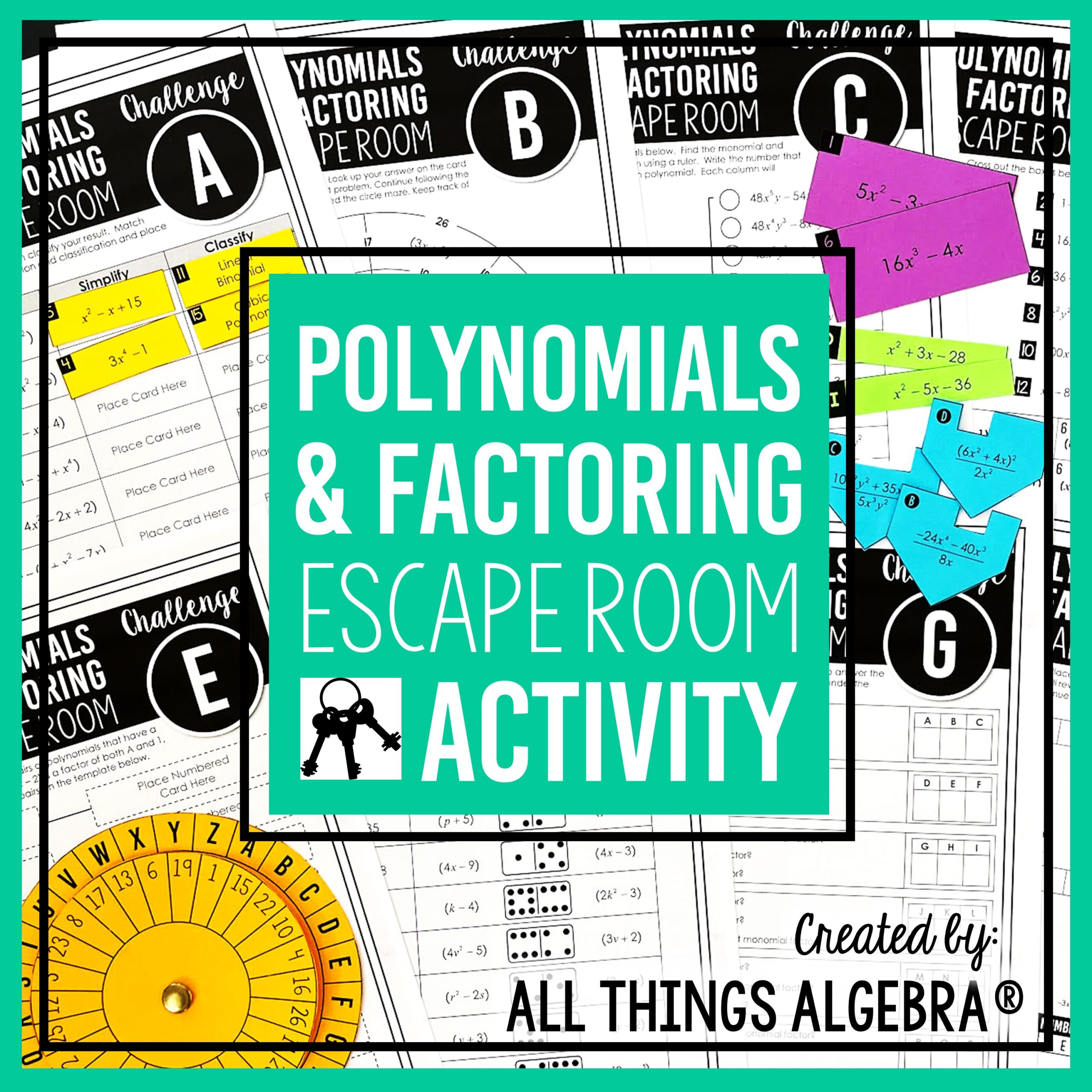 Polynomials Factoring Escape Room Activity All Things Algebra 