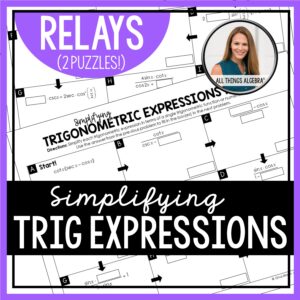 Simplifying Trigonometric Expressions Relay Puzzles - All Things Algebra®
