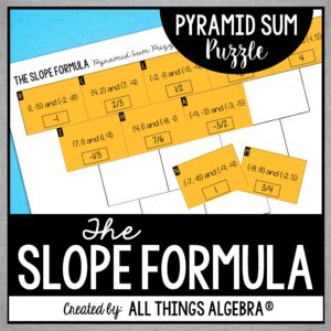 Slope Formula Pyramid Sum Puzzle - All Things Algebra®