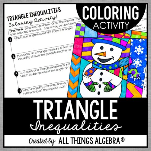 Triangle Inequalities Coloring Activity - All Things Algebra®
