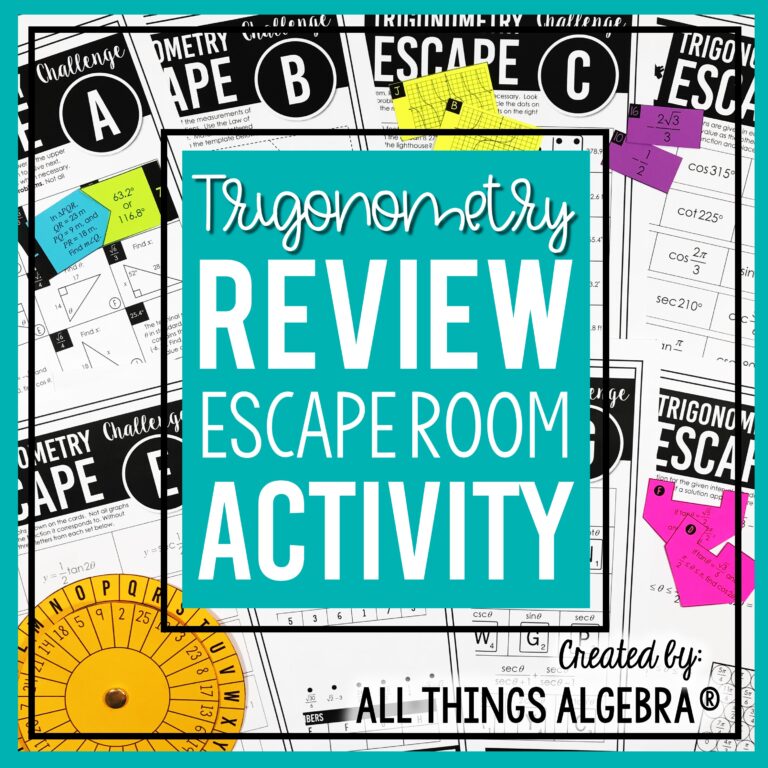 Trigonometry Review Escape Room Activity - All Things Algebra®