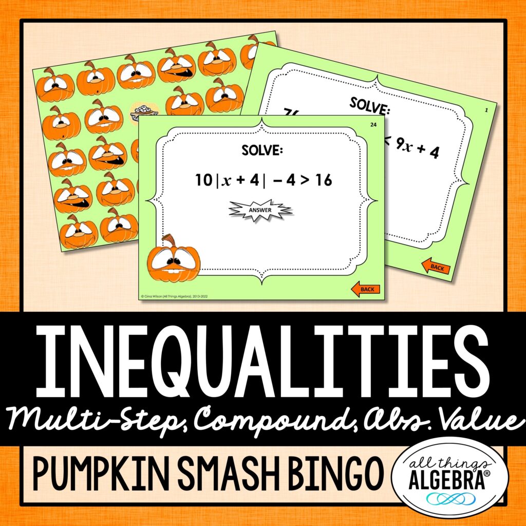 Multi-Step, Compound, and Absolute Value Inequalities Pumpkin Smash ...