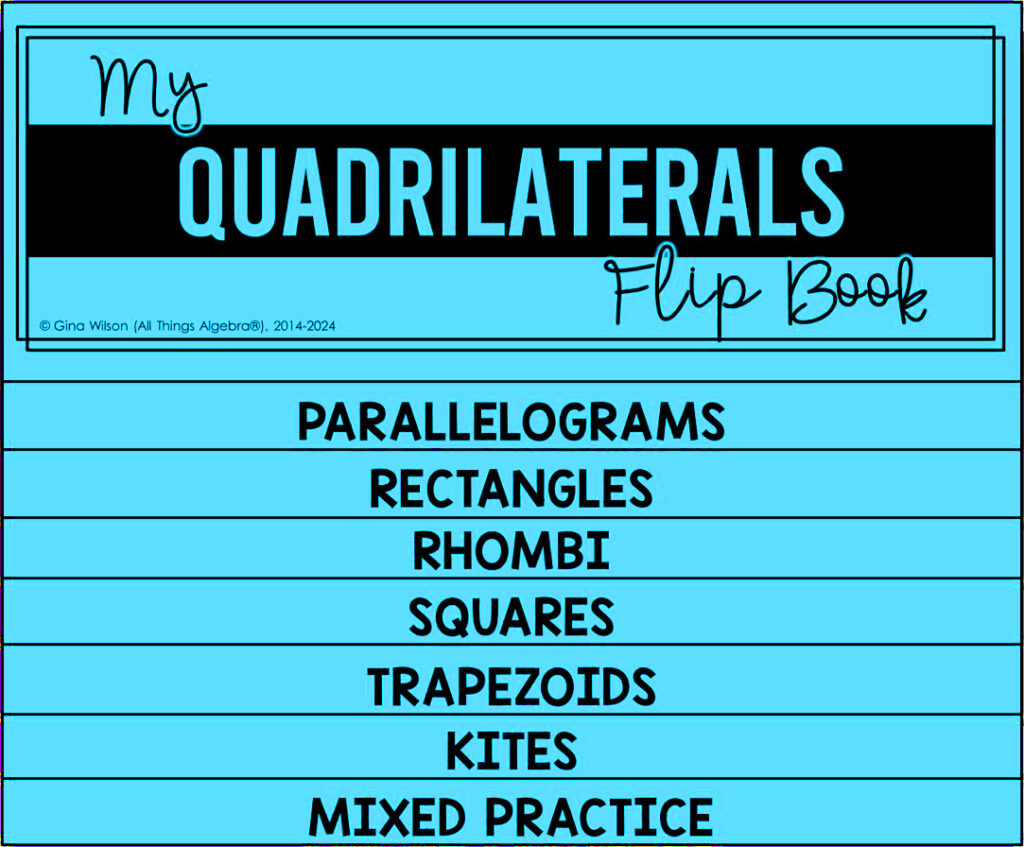 Quadrilaterals Flip Book - All Things Algebra®