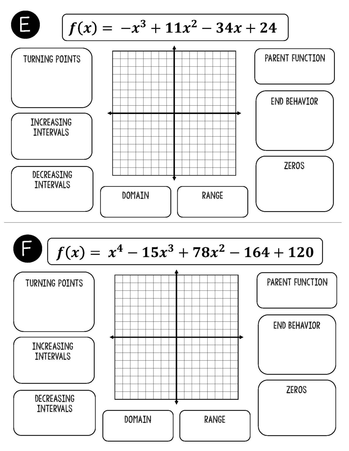 Graphing Polynomial Functions Flip Book - All Things Algebra®
