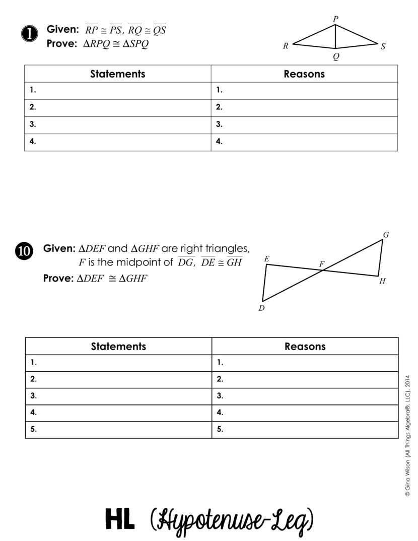 Congruent Triangle Proofs Flip Book - All Things Algebra®