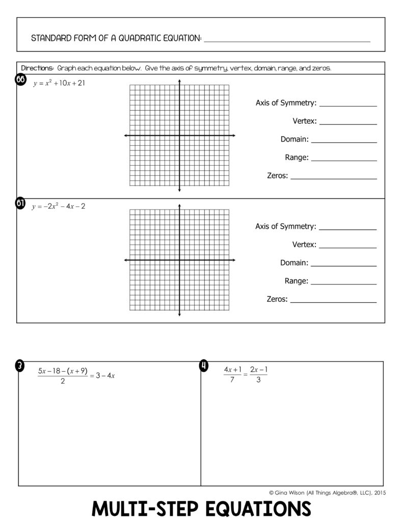 Algebra 1 Review Flip Book - All Things Algebra®