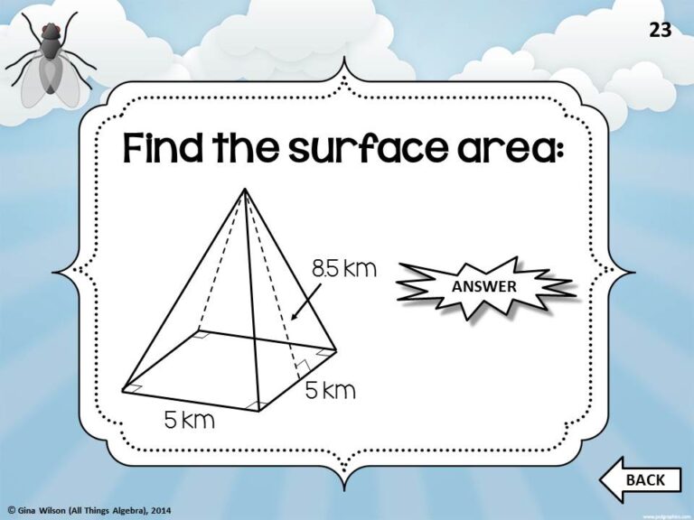 Volume & Surface Area Fly-Swatter Bingo Game - All Things Algebra®