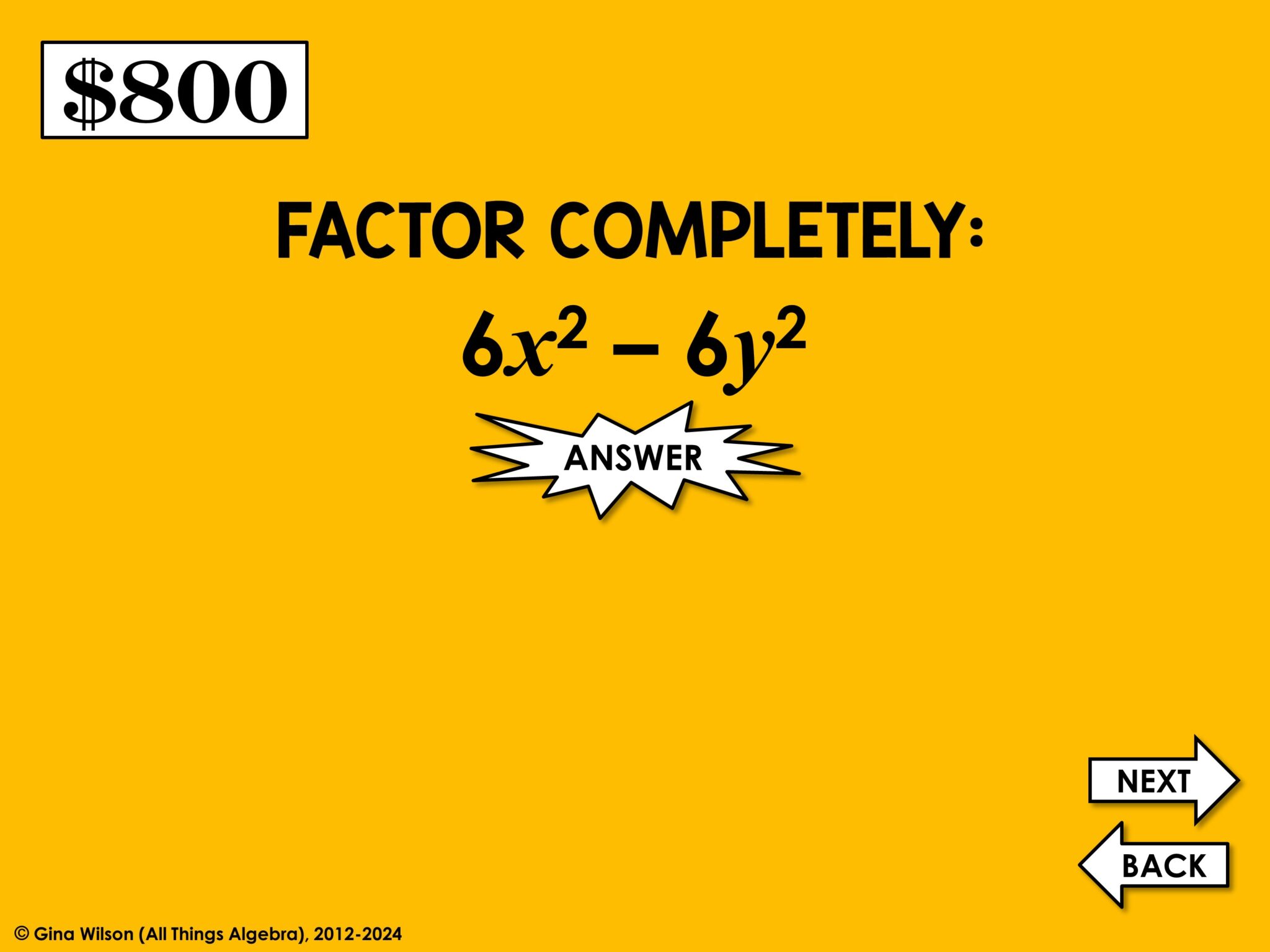 Factoring Polynomials Spin to Win Game - All Things Algebra®