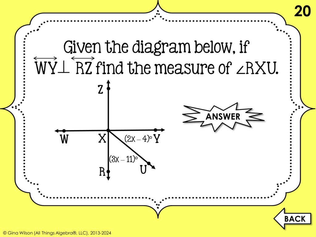 Angle Relationships Bingo Game - All Things Algebra®