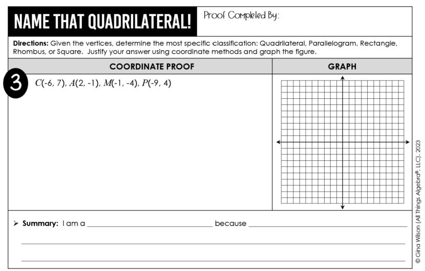 Quadrilateral Coordinate Proofs - All Things Algebra®