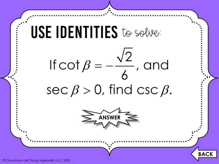 Trigonometric Identities Bingo Game - All Things Algebra®