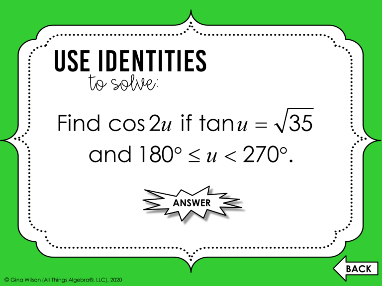 Trigonometric Identities Bingo Game - All Things Algebra®