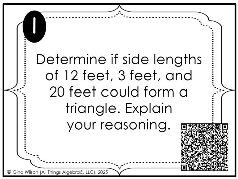 Triangle Inequalities Task Cards - All Things Algebra®