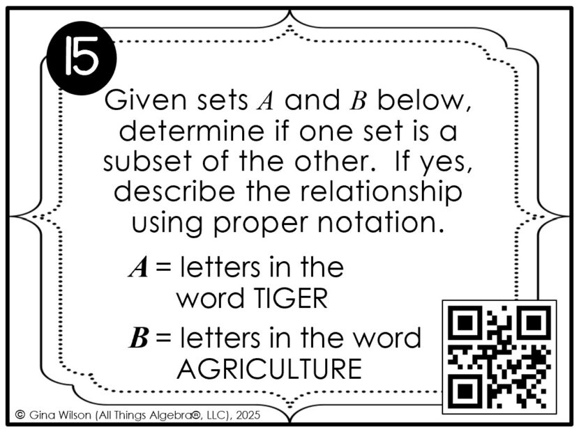 Sets and Venn Diagrams Task Cards - All Things Algebra®