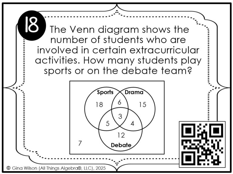 Sets and Venn Diagrams Task Cards - All Things Algebra®