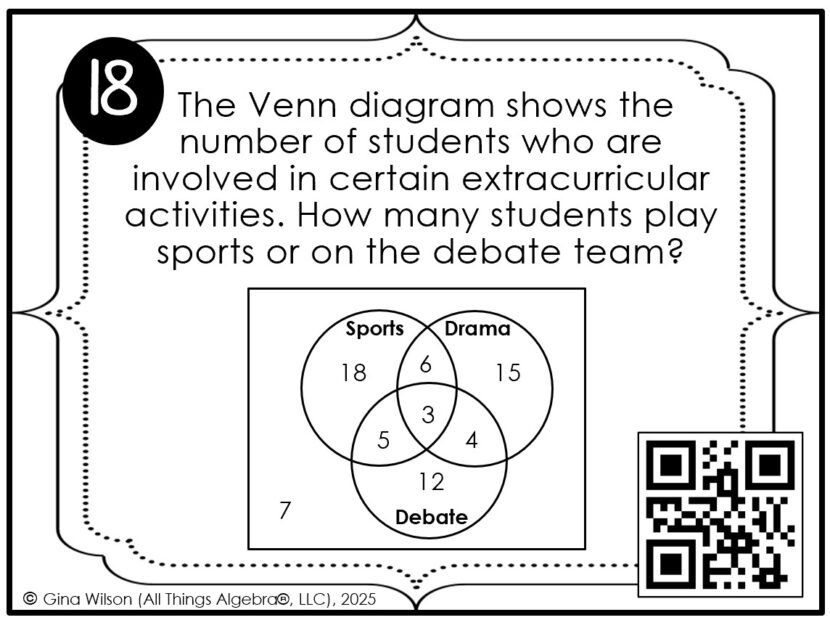 Sets and Venn Diagrams Task Cards - All Things Algebra®