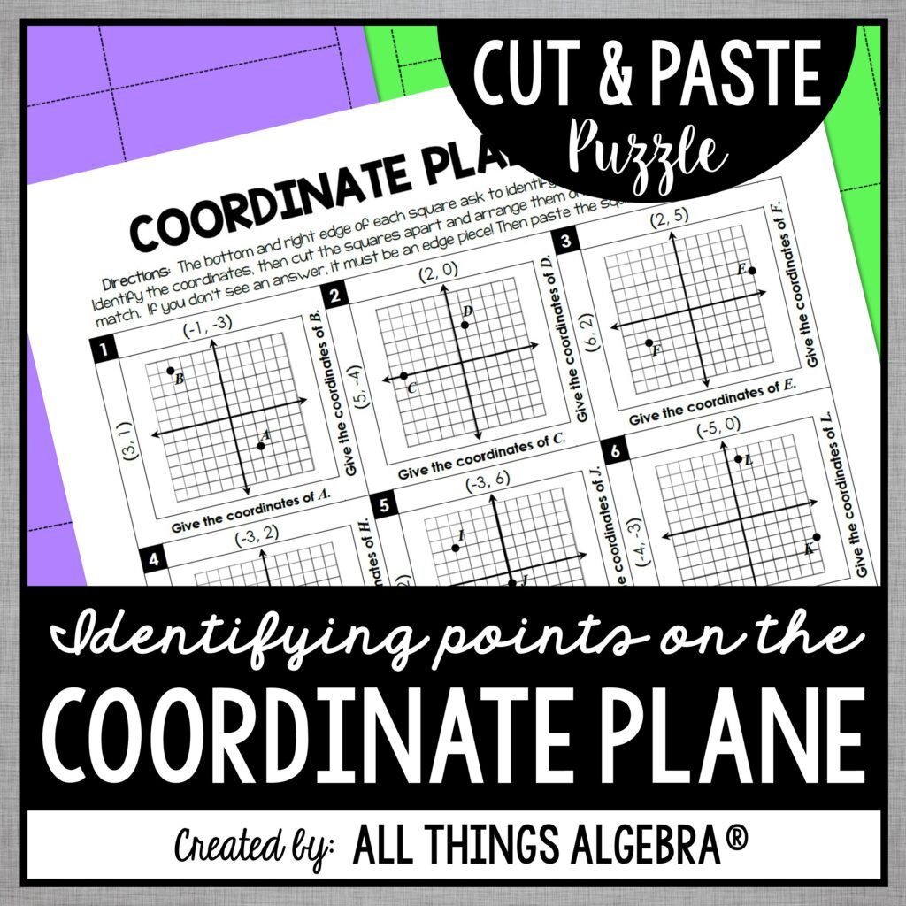 Coordinate Plane (Identifying Ordered Pairs) Cut & Paste Puzzle - All ...